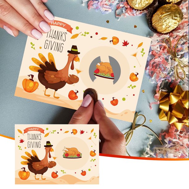 hoksml Christmas Decorations Festive Turkey Scratch-Off,Thanksgiving ...