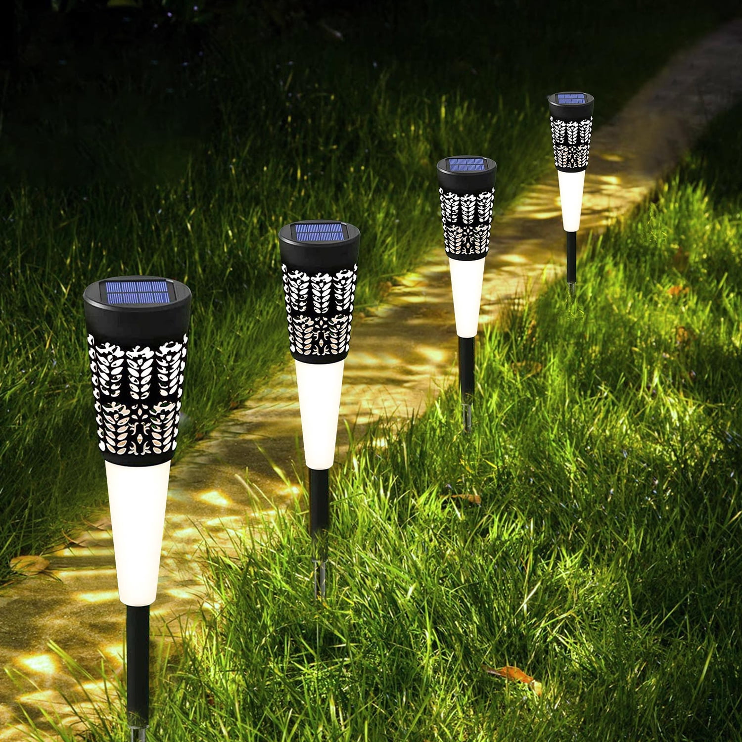 CJC Solar Pathway Lights - Bright LED Lights Outdoor Waterproof - Sun ...