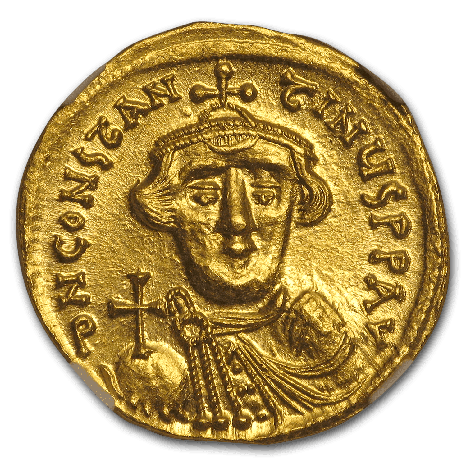 Byzantine Gold Solidus Emperor Constans II (641-668 AD) MS NGC ...