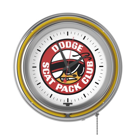 Dodge Chrome Double Rung Neon Clock - Scat Pack - Walmart.com - Walmart.com