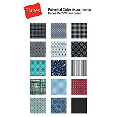 Hanes - Red Label Men's 5-Pack Printed Woven Exposed Waistband Boxers ...