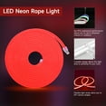 DAYBETTER 16.4ft Red LED Neon Rope Lights, 24v Low Voltage and IP65 Waterproof Flexible Strip ...