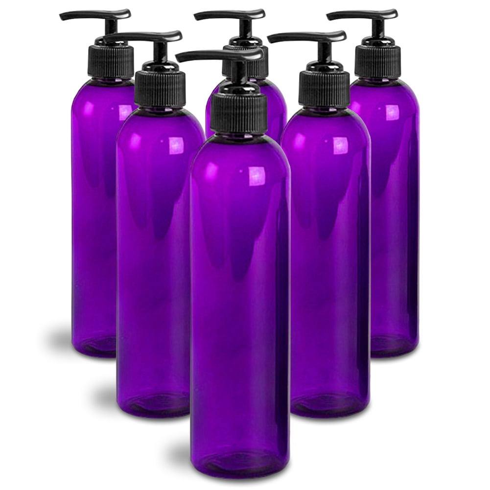 Royal Massage 8oz Bullet Round Massage Oillotionliquid Bottle With Saddle Pump Purple Set Of