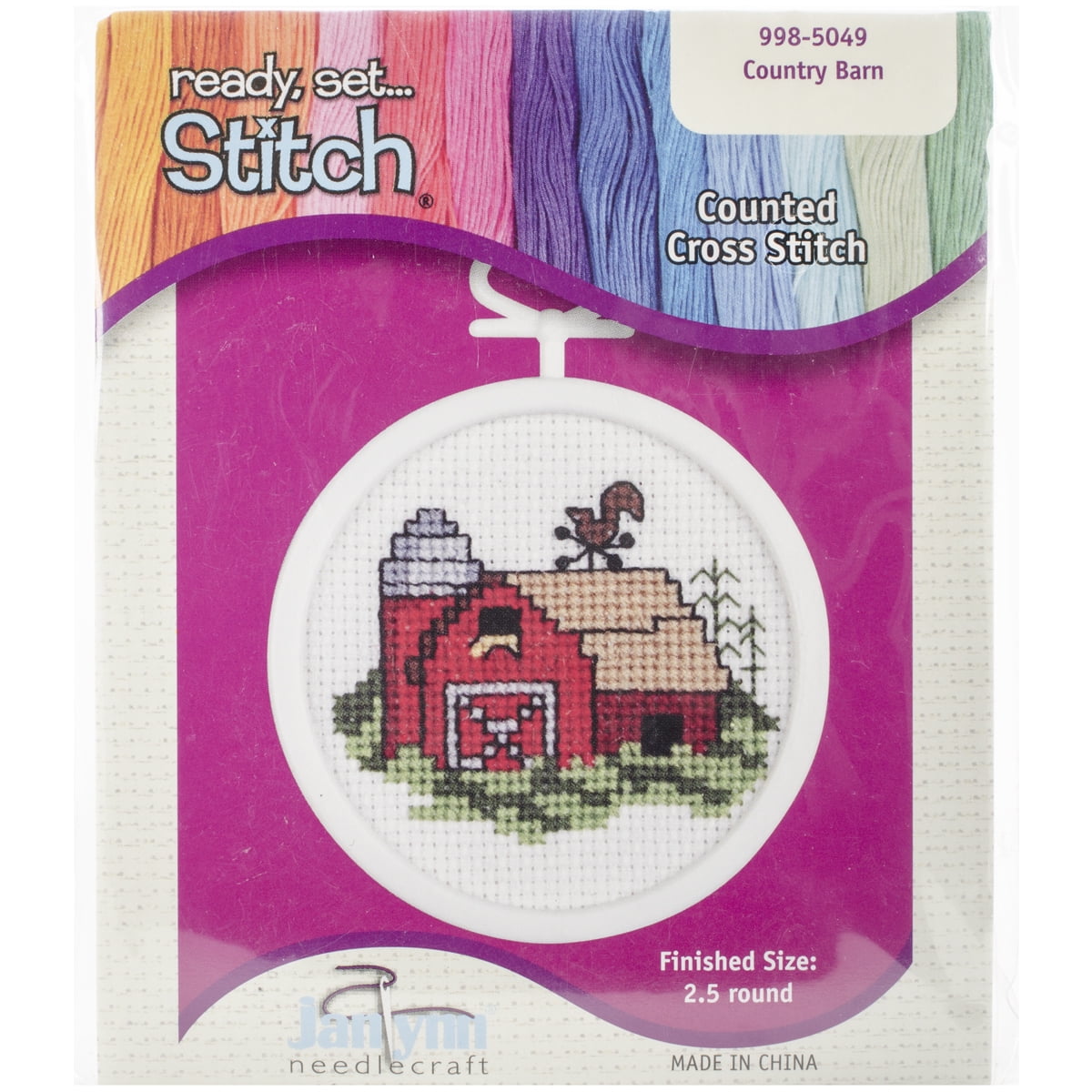 Barn Mini Counted Cross Stitch Kit-2.5" Round 18 Count | Walmart Canada