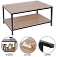 HomGarden Industrial Style Rectangle Wood Coffee Table with Metal ...