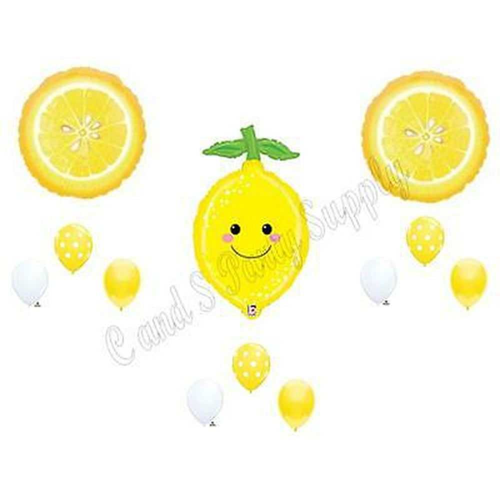 SMILEY LEMONADE Summer Birthday Party Balloons Decoration Shower Fruit ...