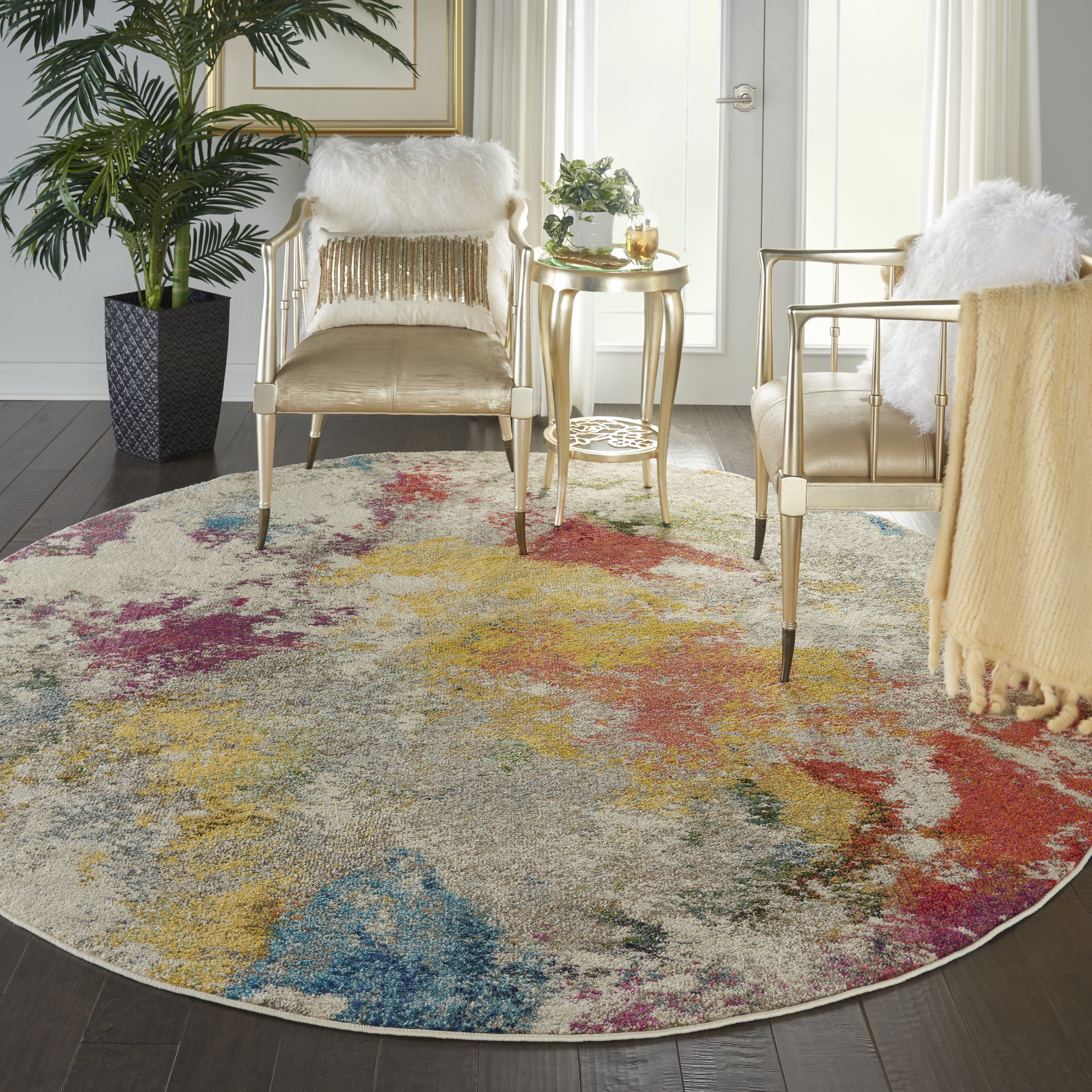 Nourison Celestial Colorful Abstract Ivory/Multicolor Area Rug ...