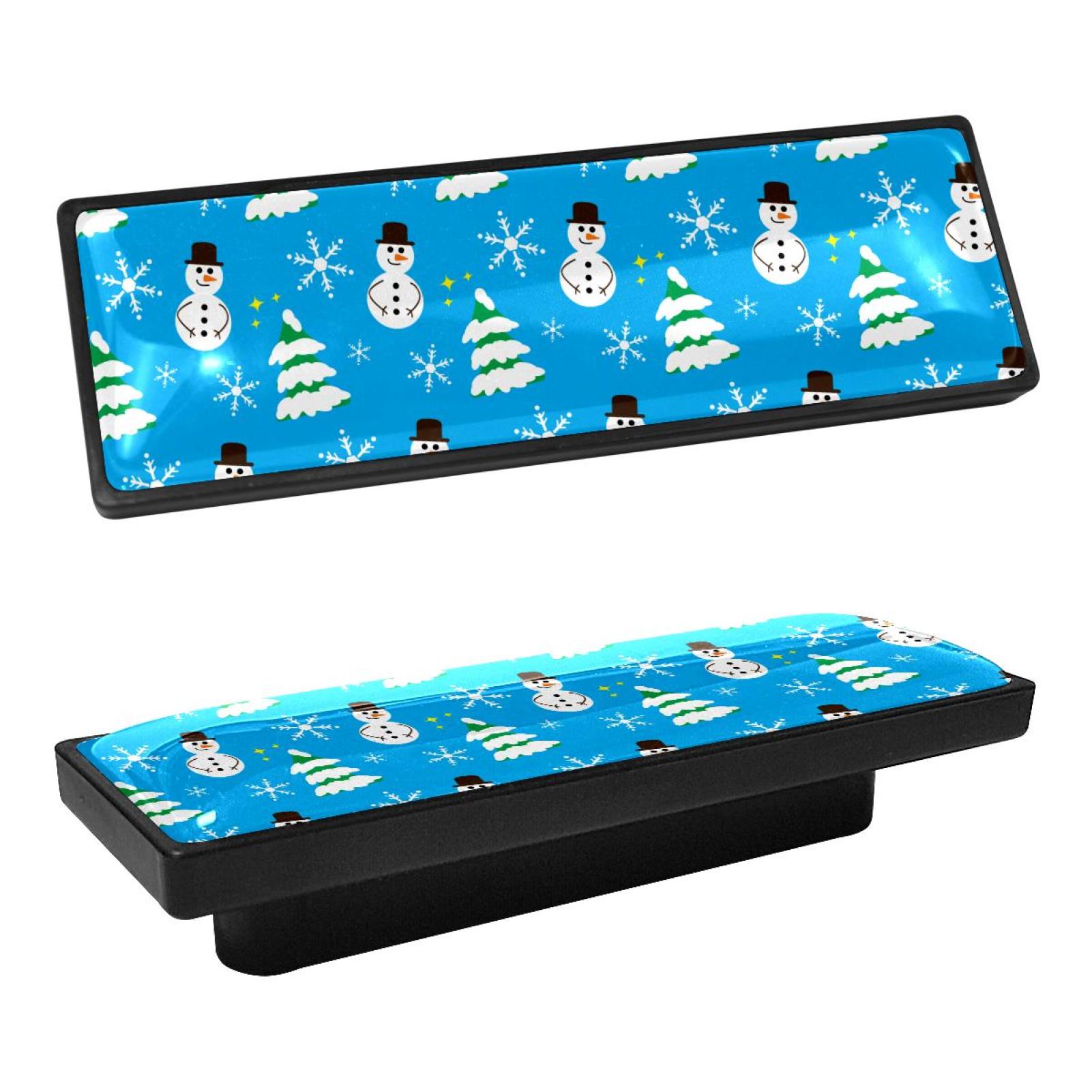 4 Pcs Rectangle Cabinet Handle Cupboard Knob Drawer Pulls Handle Cartoon Snowman Drawer Knobs ...