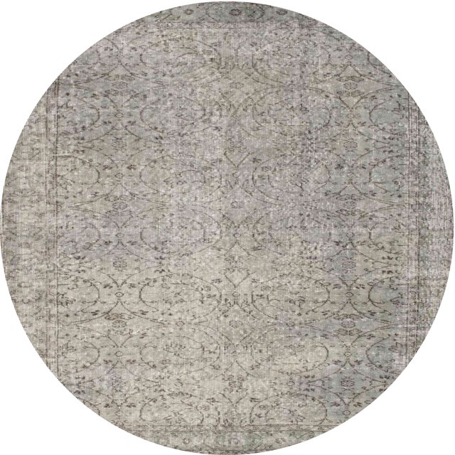 Ahgly Company Indoor Round Contemporary Sage Green Abstract Area Rugs ...