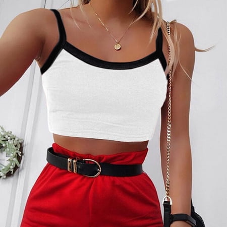 Unilife Women Tank Top Midriff Low Bosom Small Vest Braces Top Mini T ...