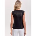 DARING DIVA Women's V Neck Patch Pockets Button Down Sleeveless Jacket ...