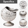 Ashtray With Lid Vintage Engraved Windproof Ash Tray Metal Globe ...