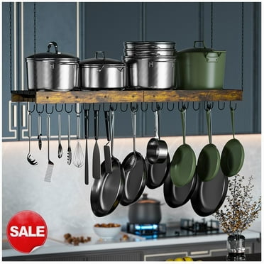 Free Shipping! SKYSHALO 32 inch Hanging Pot Rack Ceiling Mount Ceiling ...
