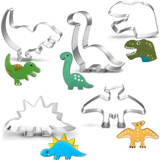 New Dinosaur Cookie Cutter Set 3 Inches Dinosaur Footprint Head Tyrannosaurus Brontosaurs Spinosaurus Triceratops Dinosaurs Mold for Kids Dinosaur Birthday Party 7 piece 7 piece Walmart