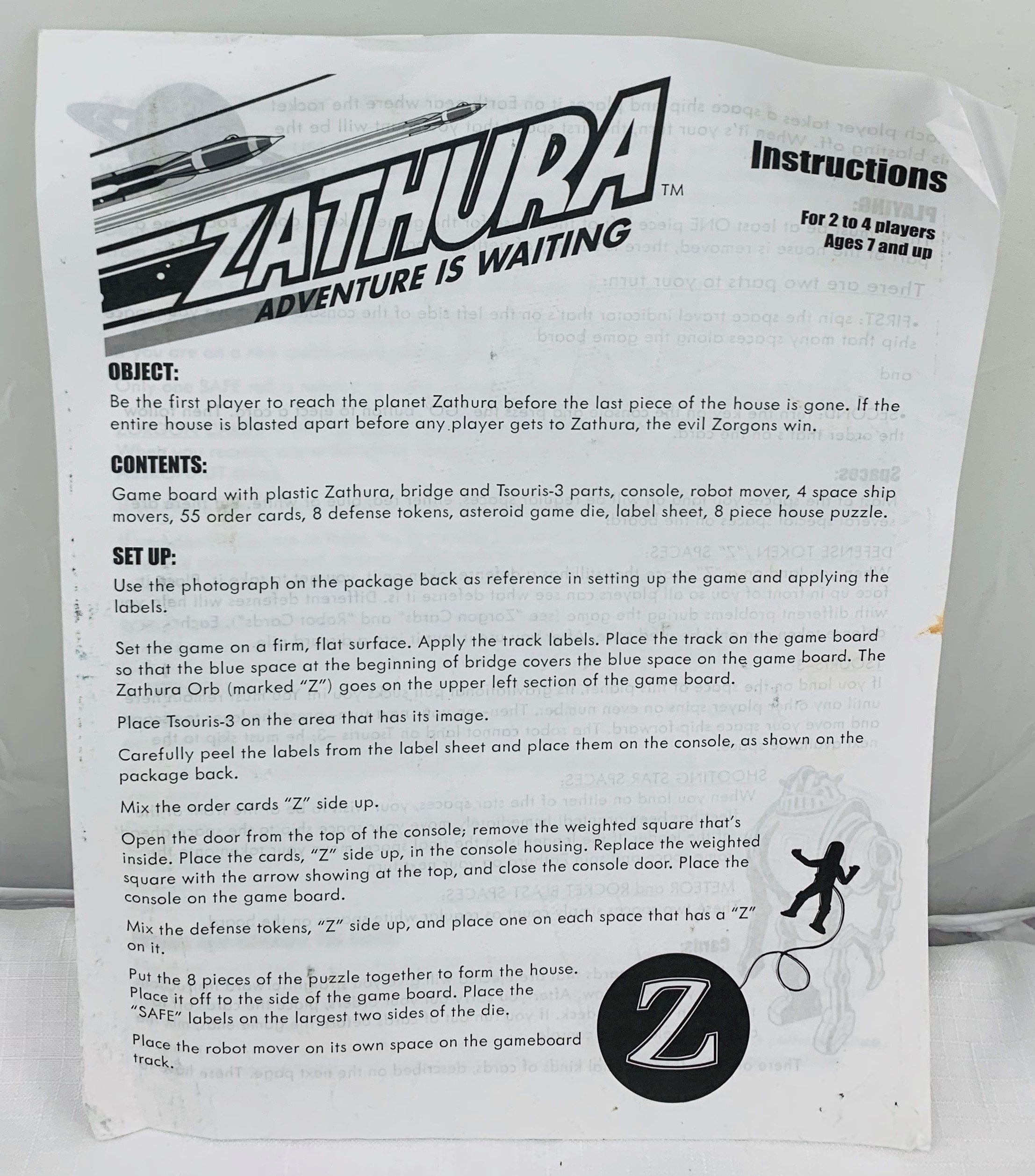 Zathura Board Game Cards