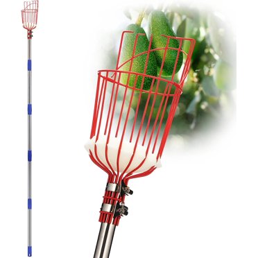 YeYeBest Fruit Picker Pole with Basket,8ft Adjustable Height Fruit ...