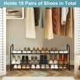 Long 2 Tier Shoe Rack for Closet Metal Wide Stackable Shoe Storage ...
