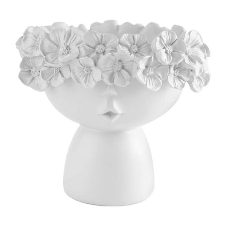 Resin Craft Flower Pot Portrait Statue Home Decoration Tabletop Living ...