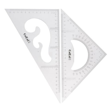 Pack of 2 Triangular Ruler Set, 30/60 and 45/90 Triangles, , Geometry ...