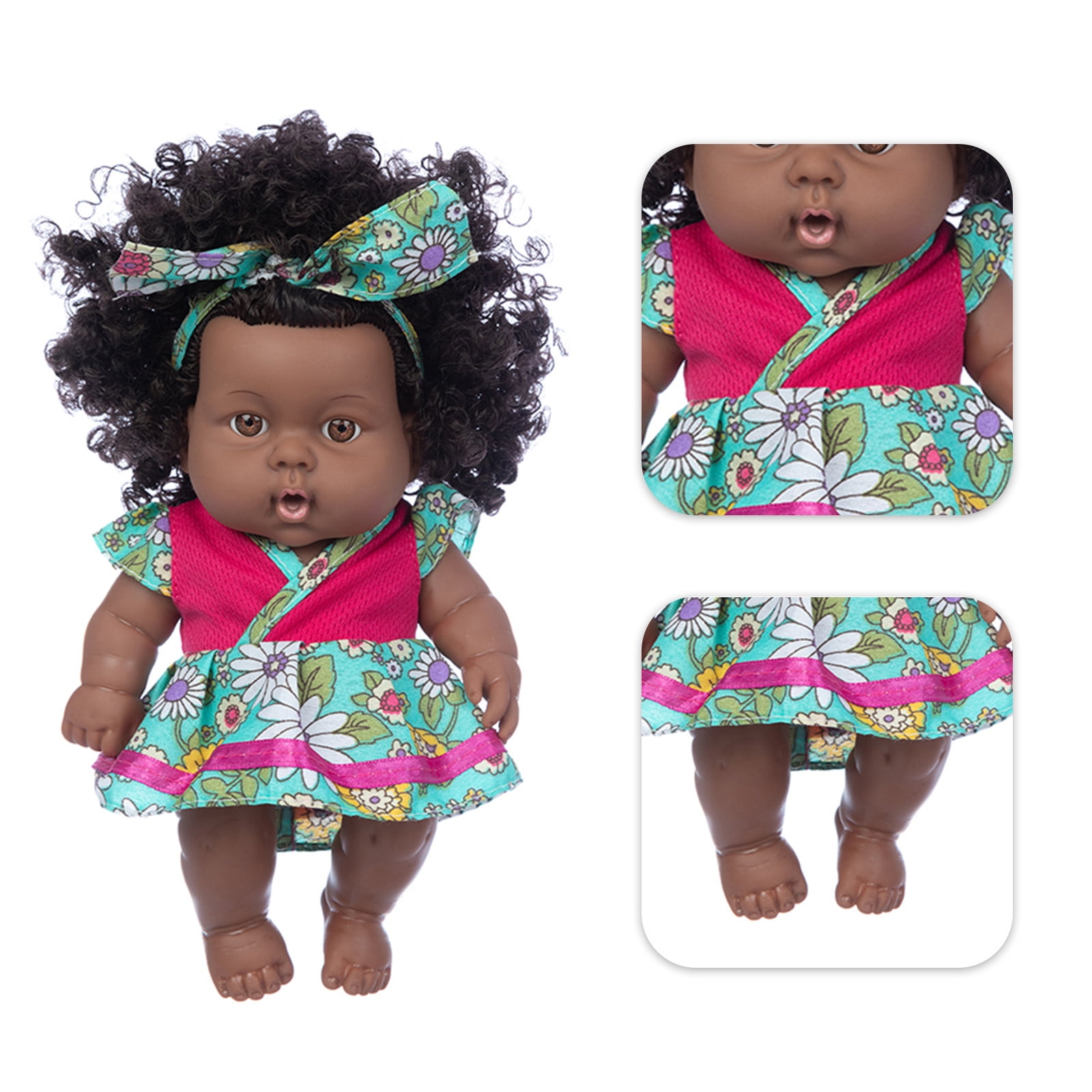 kkbbma Black Baby Dolls Clearance Toys under 5 8 Inch Black Baby Dolls With Clothes A frican Realistic Baby Washable Gift For Kids Girls Walmart