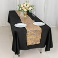 BalsaCircle 12x108 in Rose Gold Mesh Wavy Embroidered Sequins Table ...