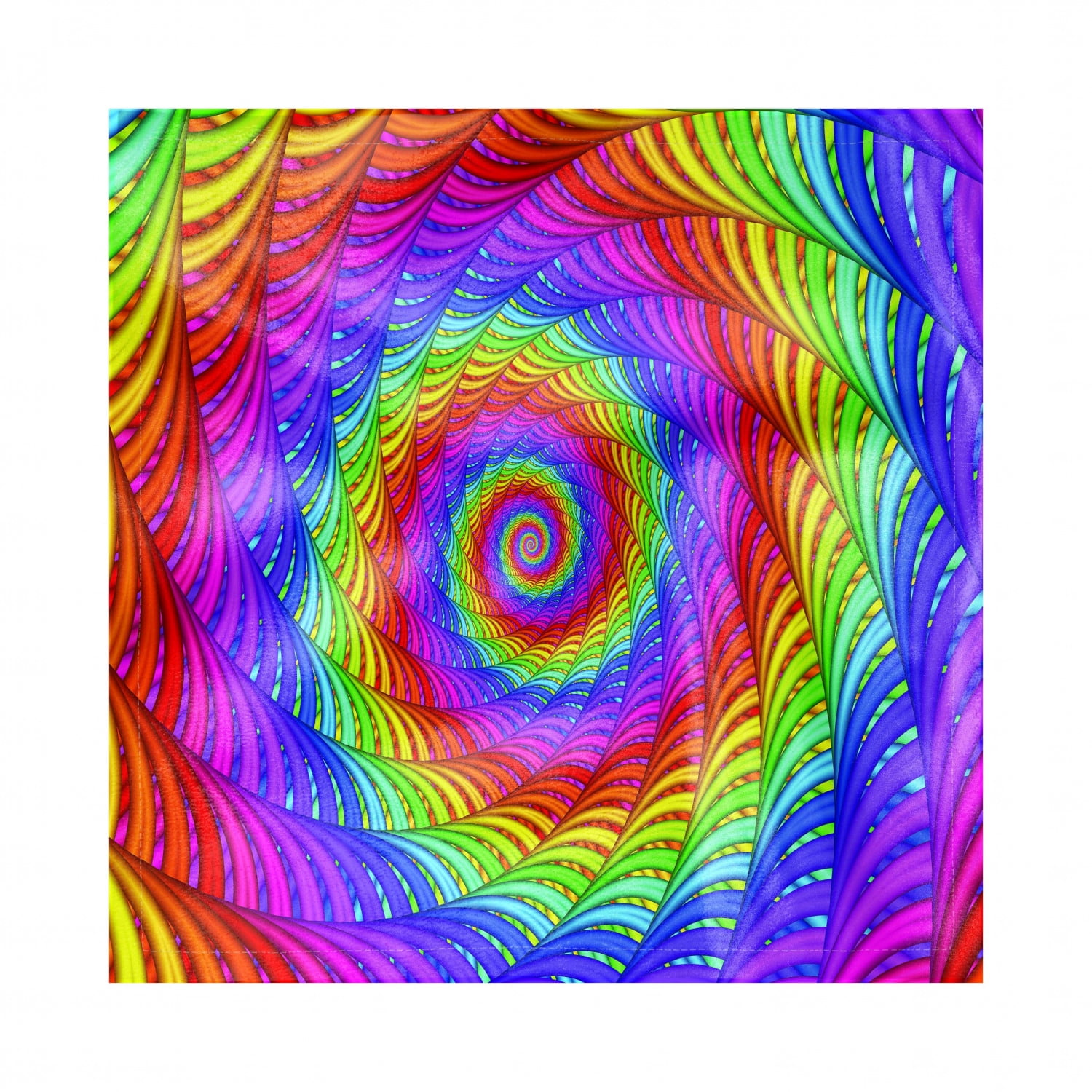 Rainbow Decorative Napkins Set of 4, Psychedelic Spiral Pattern Vibrant ...