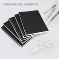 5Pcs A5 Black Spiral Notebook Blank Sketchbook Unruled Journal Pack ...