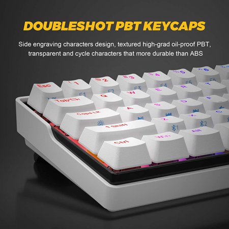 KEMOVE 61 Snowfox hot swappable Bluetooth 5.1 Wireless/Wired 60% RGB ...