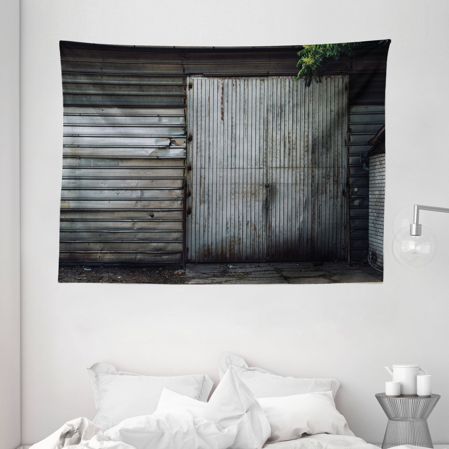 Industrial Decor Tapestry, Obsolete Zinc Plated Steel Door Padlock ...