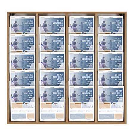 M&T Displays Rustic Wood Magazine mountable Organization Rack for Wall ...