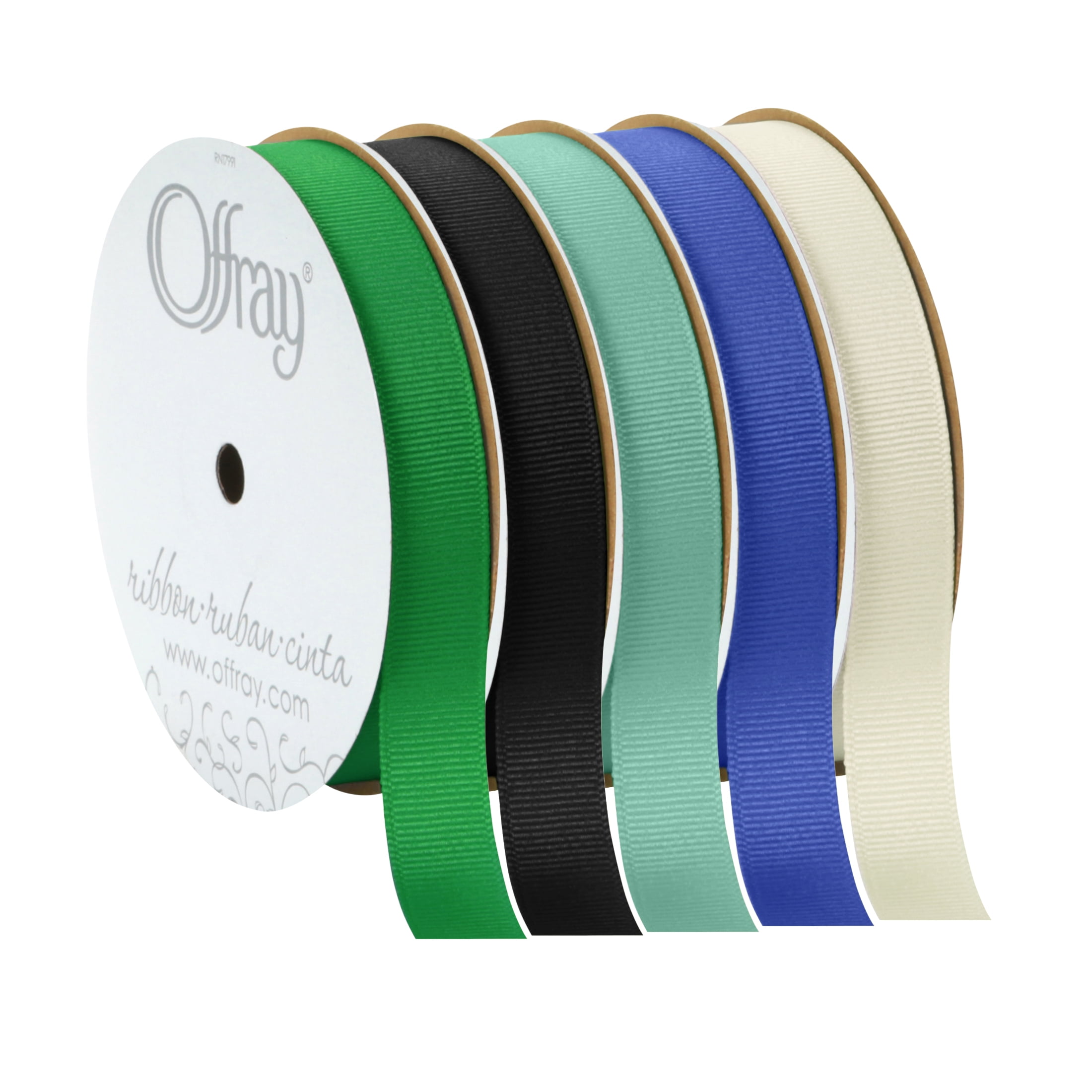 Offray Ribbon, Yellow Gold 5/8 inch Grosgrain Polyester Ribbon, 18 feet ...