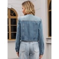 DARING DIVA Women's Collarless Button Down Long Sleeve Denim Jacket 2XL ...