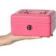 Cash Box with Lock Coin Box Money Saving Box Case Lockable Storage Box ...