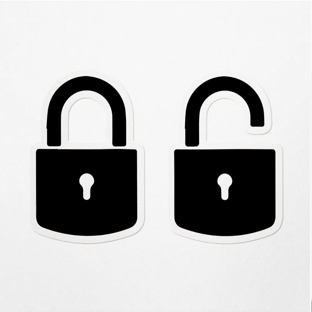 Vinyl Stickers Decals Of Lock - Waterproof - Apply On Any Smooth ...