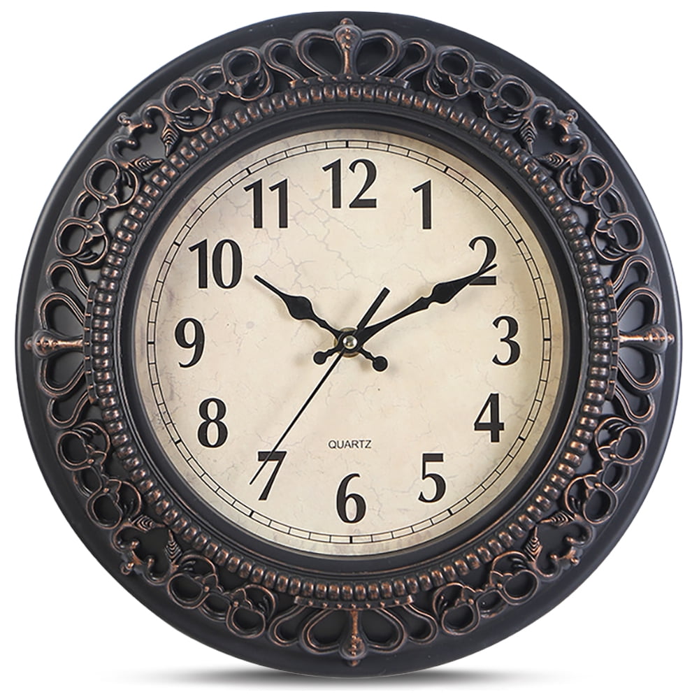 VOCOO 12 Inch Silent Wall Clocks, Battery Operated Retro Wall Clock ...