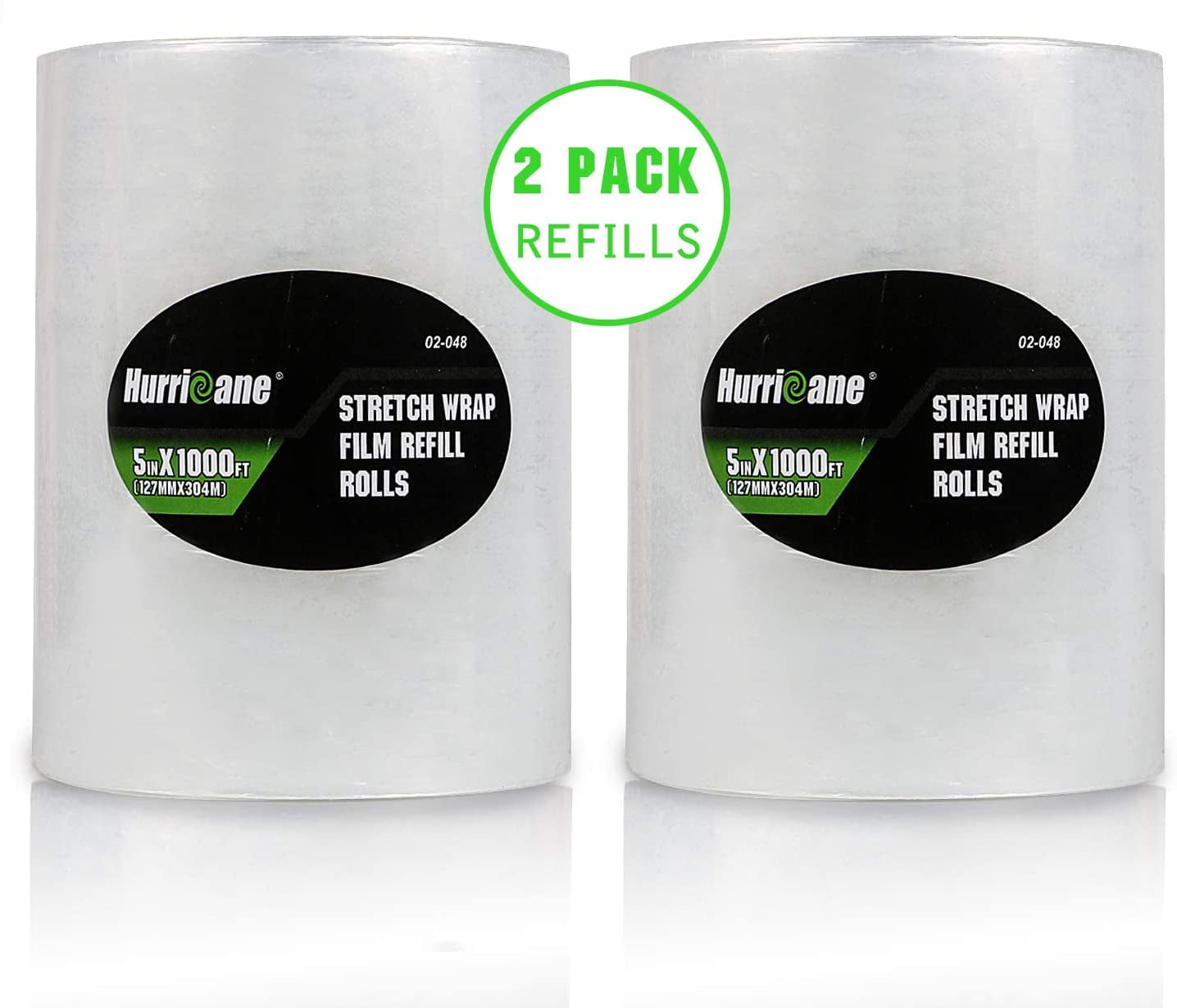 Hurricane 2 Pack Stretch Wrap Film Refill Rolls, 80 Gauge Thick 5" x ...