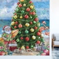 Blue Coastal Christmas Privacy Window Film, Decorative Stained Glass ...