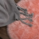 ORINOVA Pink Washable Fluffy Circle Rugs For Bedroom Small Faux ...