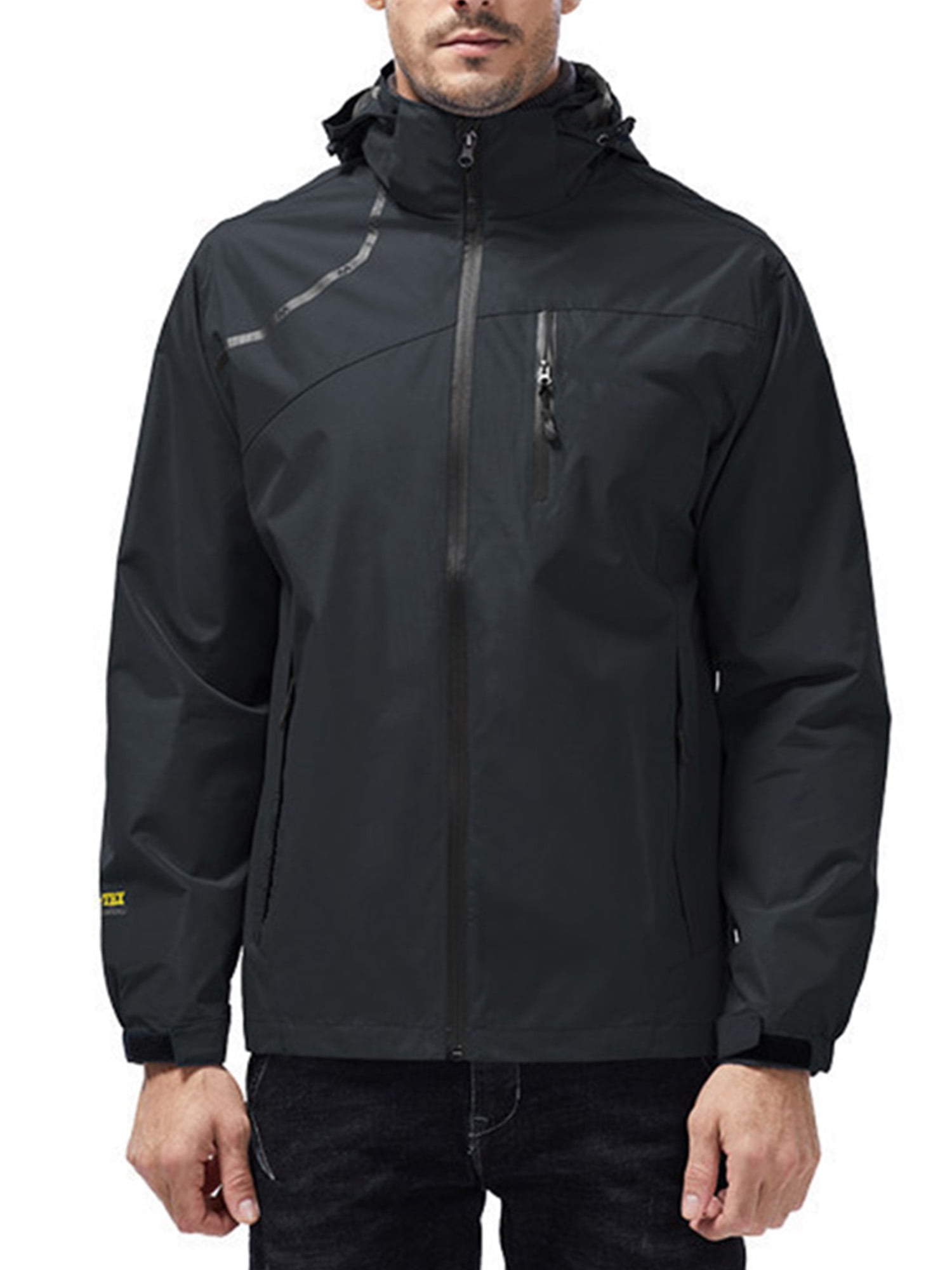 Frontwalk Men Autumn Waterproof Jacket with Hood Lightweight Softshell ...