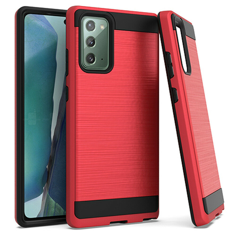 Kaleidio Case For Samsung Galaxy Note 20 5G (6.7") [Brushed Metal Texture] Hybrid 2-Piece Armor ...