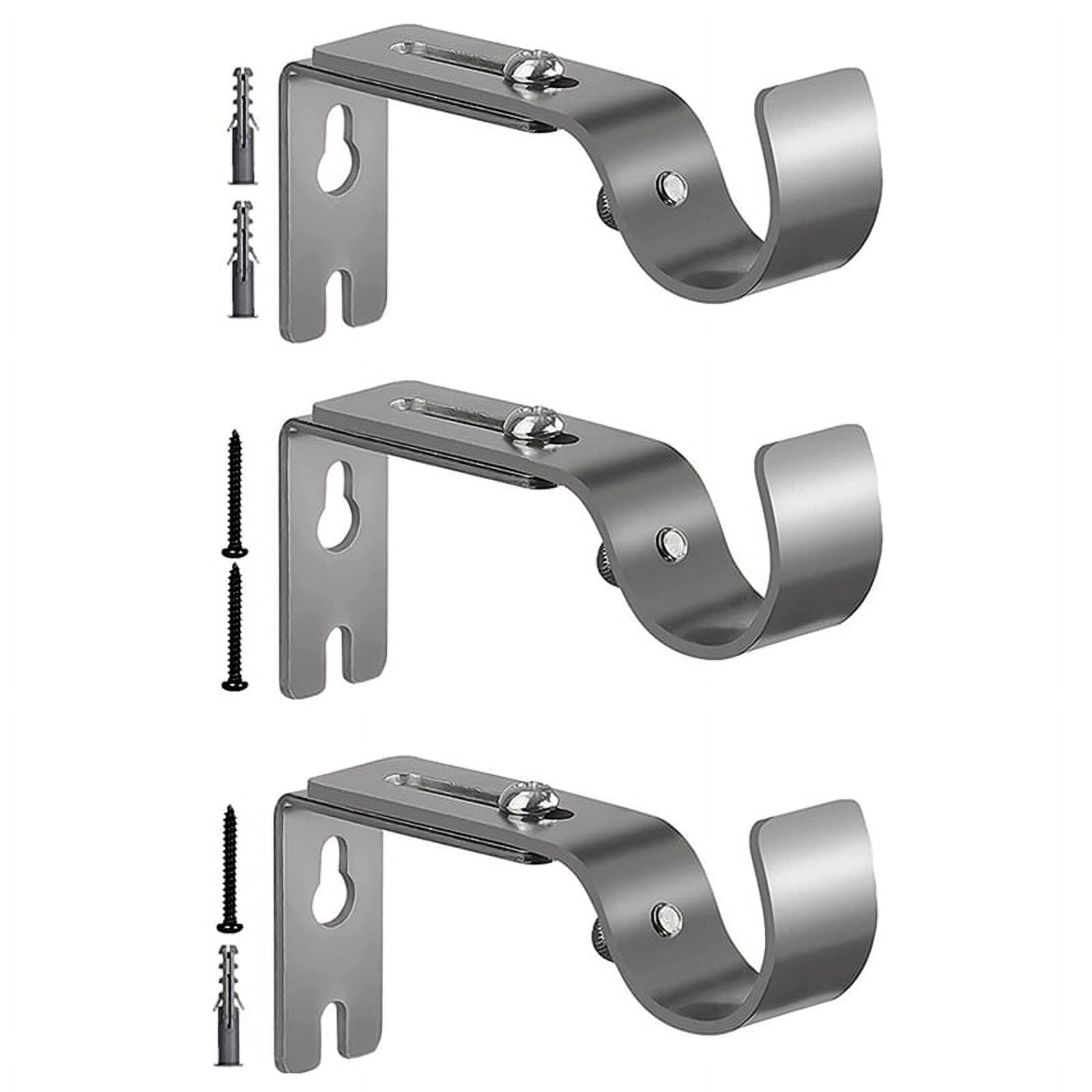 Click here for Unbranded Silver Curtain Rod Brackets For Wall hea... prices