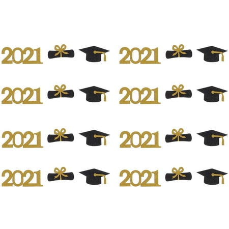 1 Bag 2021 Graduation Confetti Glitter Paper 2021 Grad Cap Diploma ...