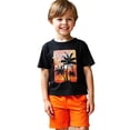 Baby Boy Outfits Kids Sunset Print Short Sleeve and Orange Shorts ...