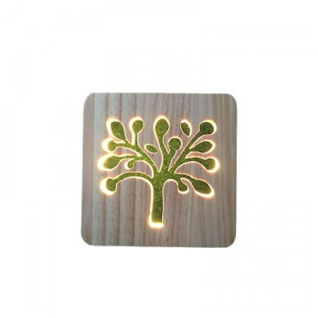 Tree Led Night Light Solid Wood Low Energy Used Button Switch Soft ...