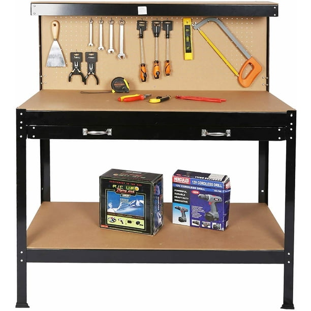 Steel Workbench Tool Storage Work Table, Multi-Function Work Bench ...