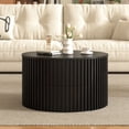 CQSXDA Round Lift Top Coffee Table Crafted from Fluted Wood, Elegant ...