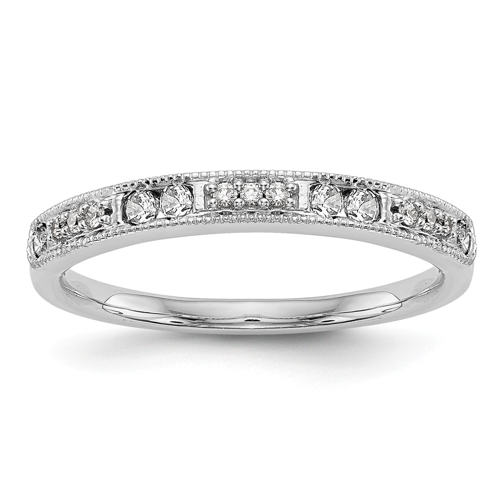 AA Jewels Solid 14k White Gold Diamond Wedding Band Ring Size 5 5