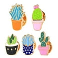 Sunjoy Tech 5 Pcs Cute Enamel Lapel Pins Sets Cartoon Cactus Potted ...