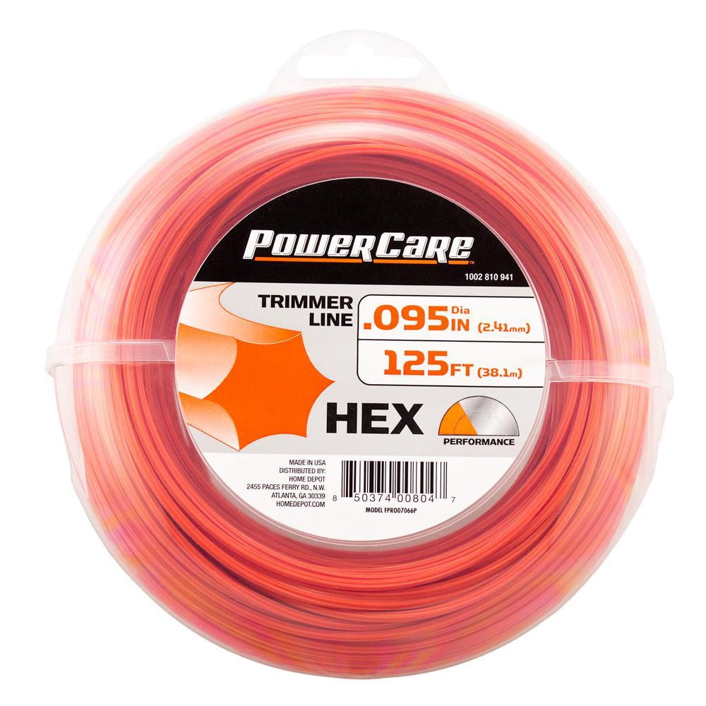 PowerCare Hex 0.095in x 125ft Universal Weed Trimmer Line String ...