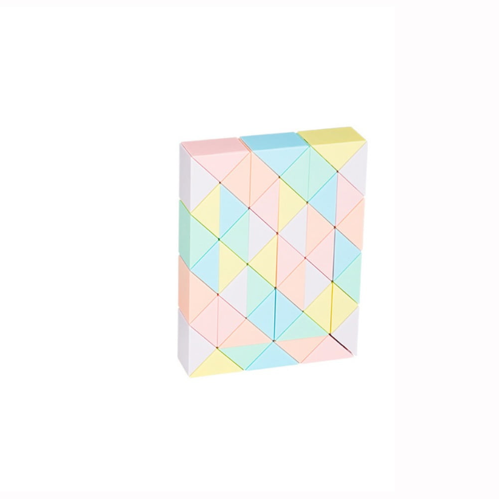 Rainbow Color Wedges Magic Snake Cube Twist Puzzle 3D Brain Teaser ...